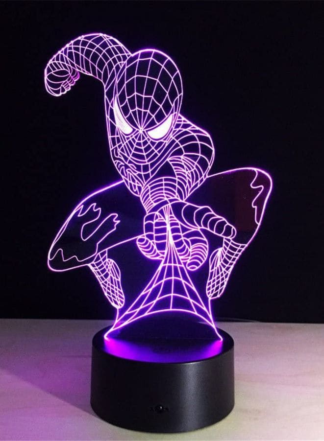 Acrylic light: Multi-color Spider Man with Remote Control